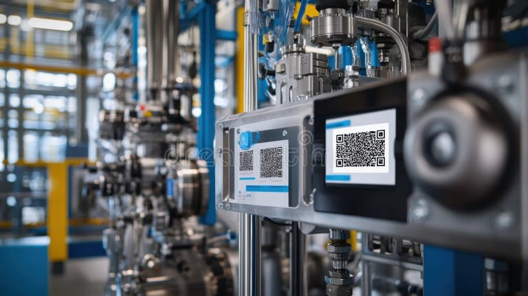 Qr Codes Displaying on Control Panel in Industrial Factory Setting ...