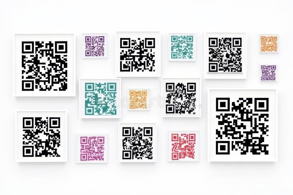 QR Codes Evolution in Design and Applications Stock Illustration ...