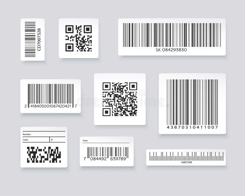QR-Codes Und Strichcode-Etiketten Vektor Abbildung - Illustration von ...