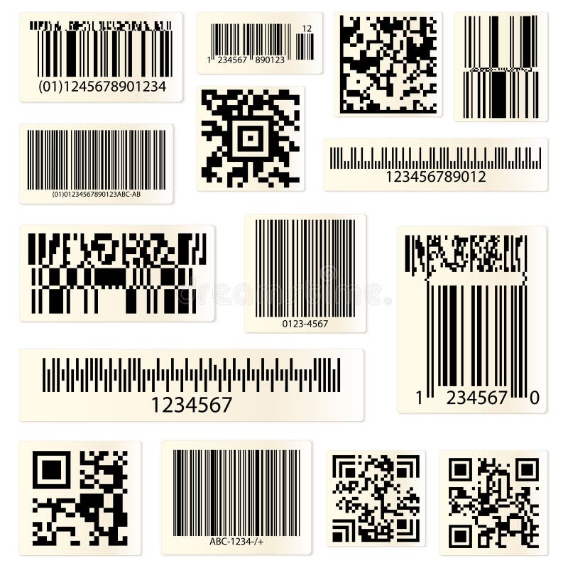 QR-Codes Und -barcodes Mit Zahlen Vektor Abbildung - Illustration von ...