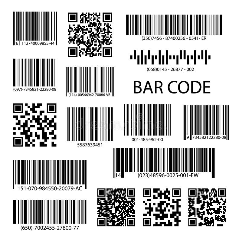 Strichcodeetiketten Etikettenaufkleber, Strichcode-Abzeichen Und Industrieller Qr-Code Isolierte ...