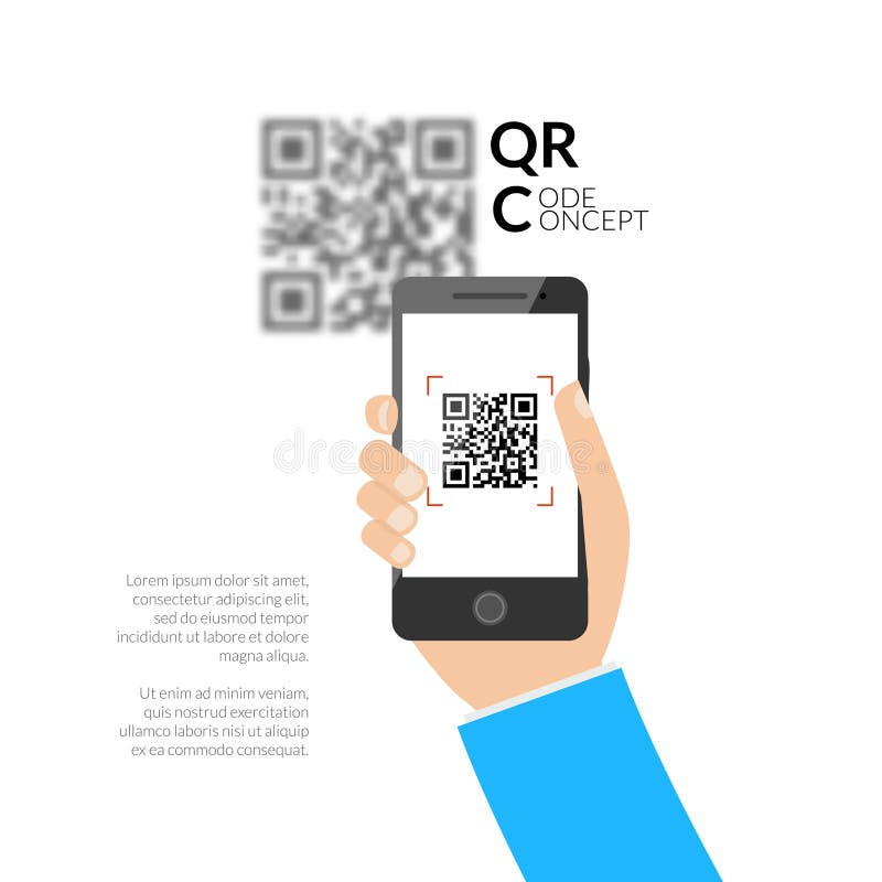 QR-Codescannen Mit Handy Code Der Sicherung QR Auf Handy Vektor ...