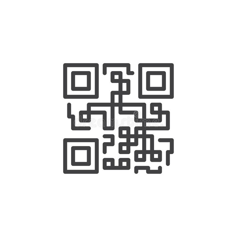 QR Het Pictogram Van De Codelijn Vector Illustratie - Illustration of ...