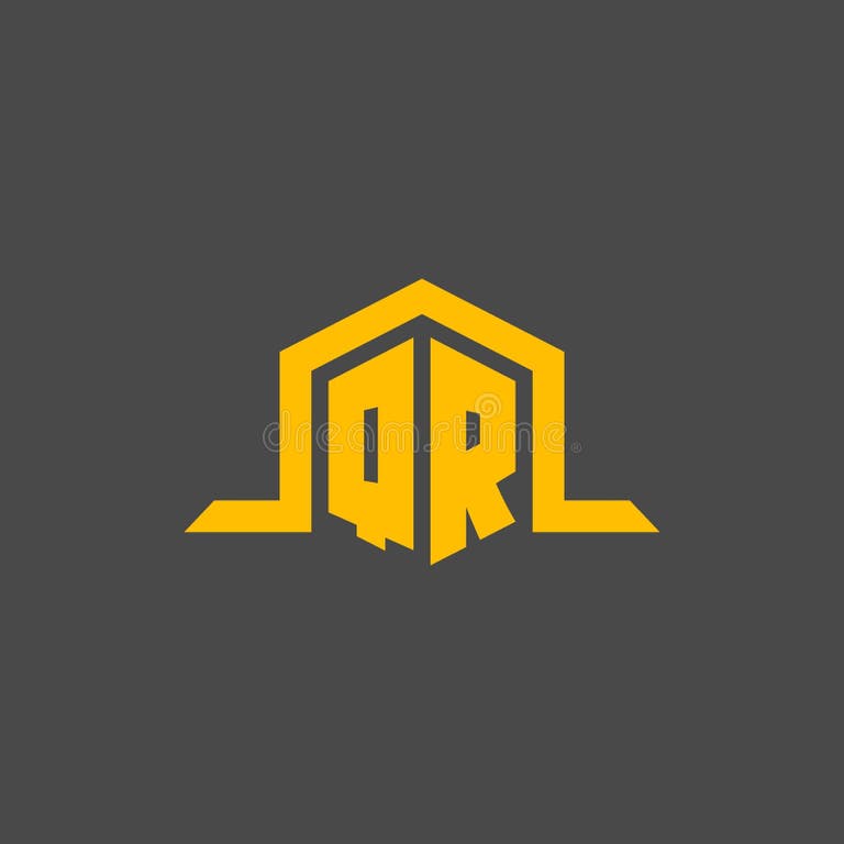 QR Monogram Initial Logo with Hexagon Style Design Stock Vector ...