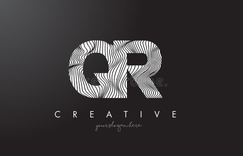 QR Q R Letter Logo with Zebra Lines Texture Design Vector. Stock Vector ...