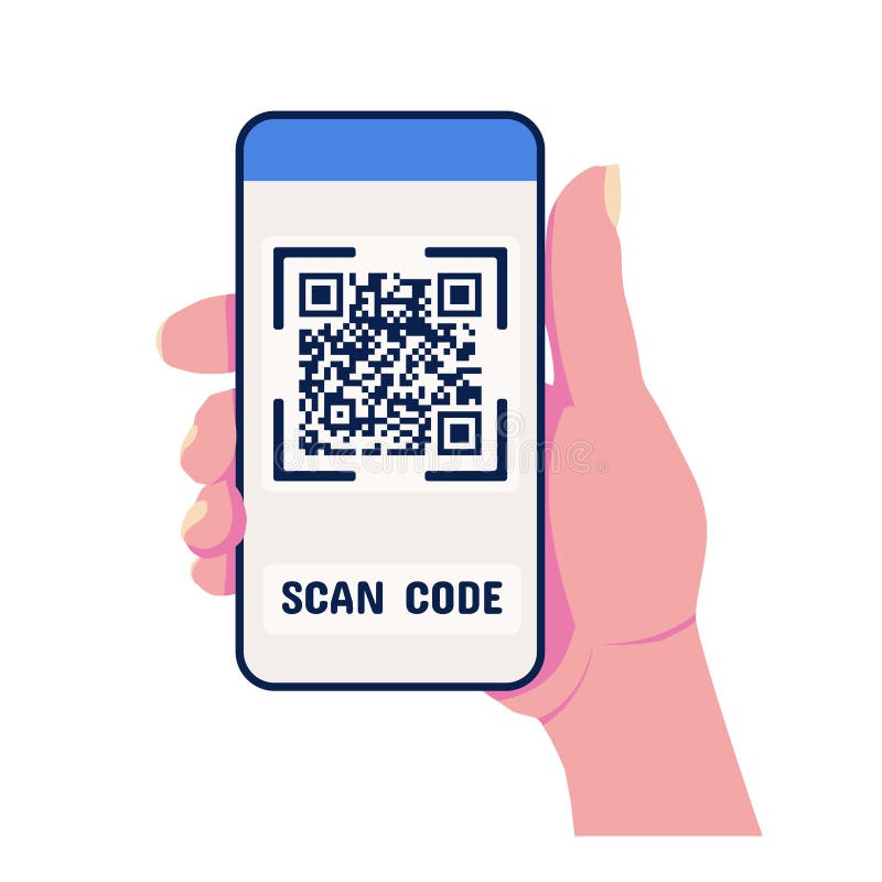 Qr Scan Code on Mobile Smartphone in Hand. Screen Payment App on Device ...