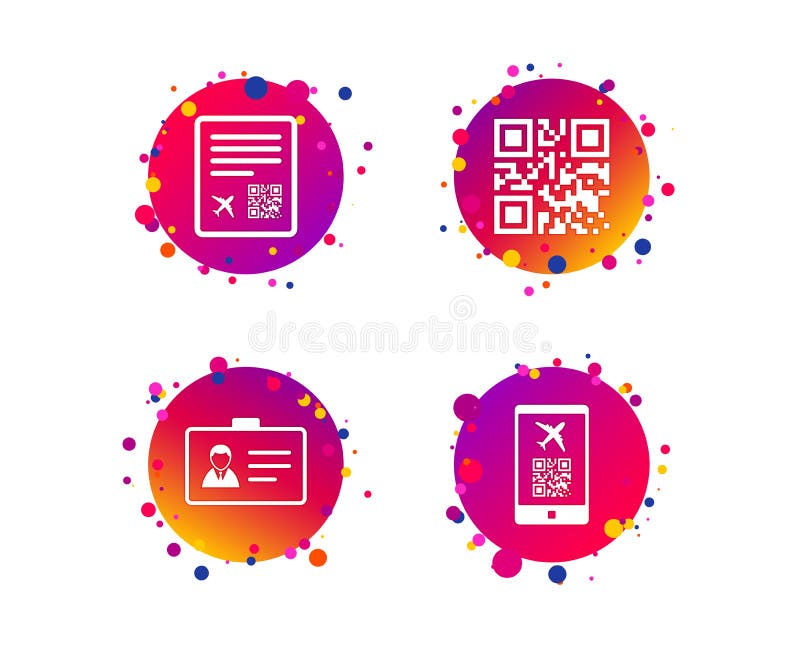 QR-Scan-Codeikone Bordkarteflugzeichen Vektor Vektor Abbildung ...