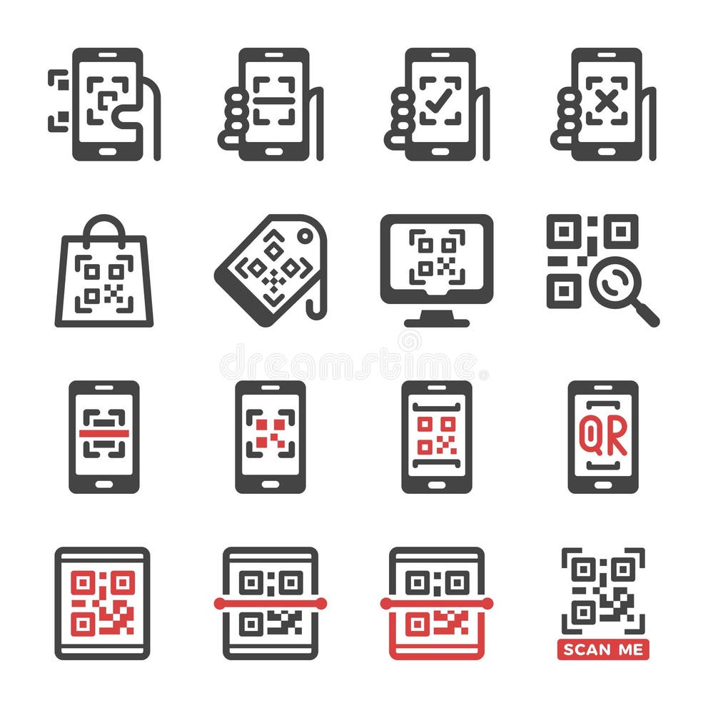 Qr Scan Icon Icon Set Stock Illustrations – 1,990 Qr Scan Icon Icon Set ...