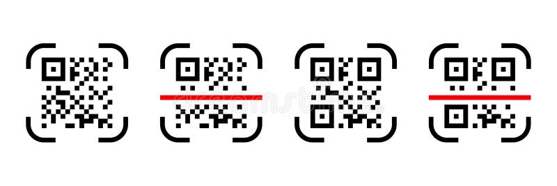 QR Scan Icon Icon Set. QR Code Symbol Can Be Used for Web, Mobile, Ui ...