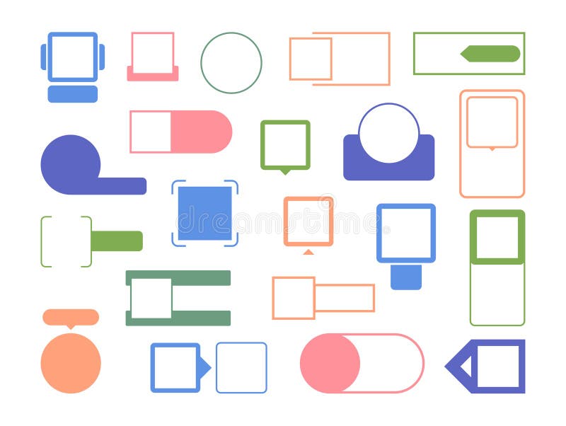 Adhesive Labels, Qr Code Stickers Frames Set Stock Vector ...