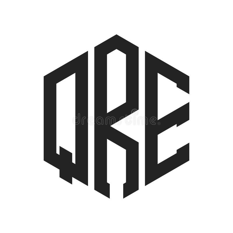 QRE Logo Design. Initial Letter QRE Monogram Logo Using Hexagon Shape ...