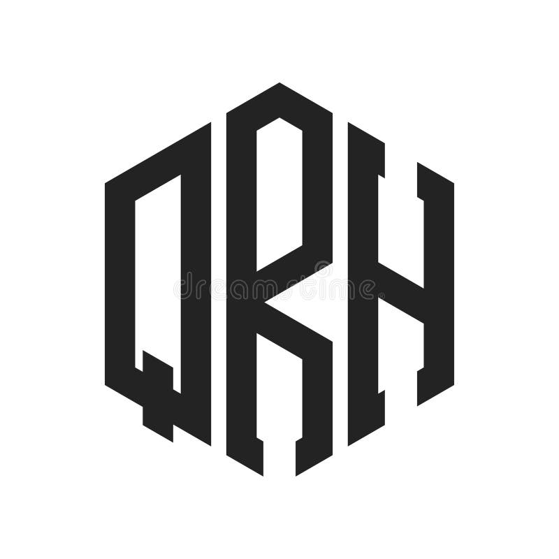 QRH Logo Design. Initial Letter QRH Monogram Logo Using Hexagon Shape ...