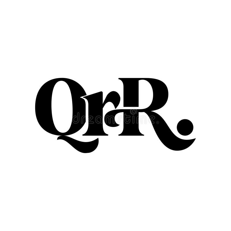 Qrr Typography Vector Monogram Illustration Stock Vector - Illustration ...