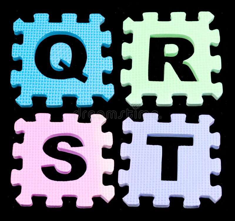 QRST Alphabet Learning Blocks Isolated Black Stock Photo - Image of ...