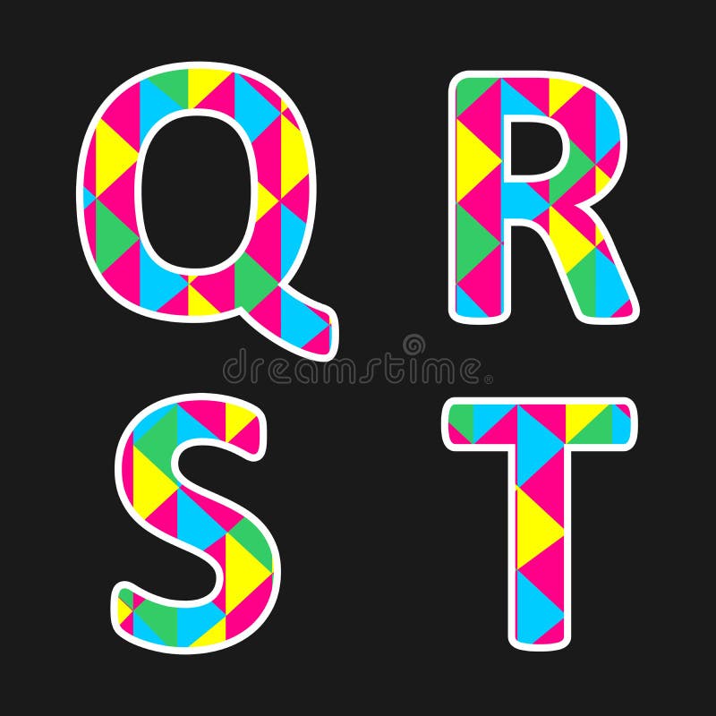 Vector Graphic Alphabet In A Set QRST Stock Vector - Illustration of ...