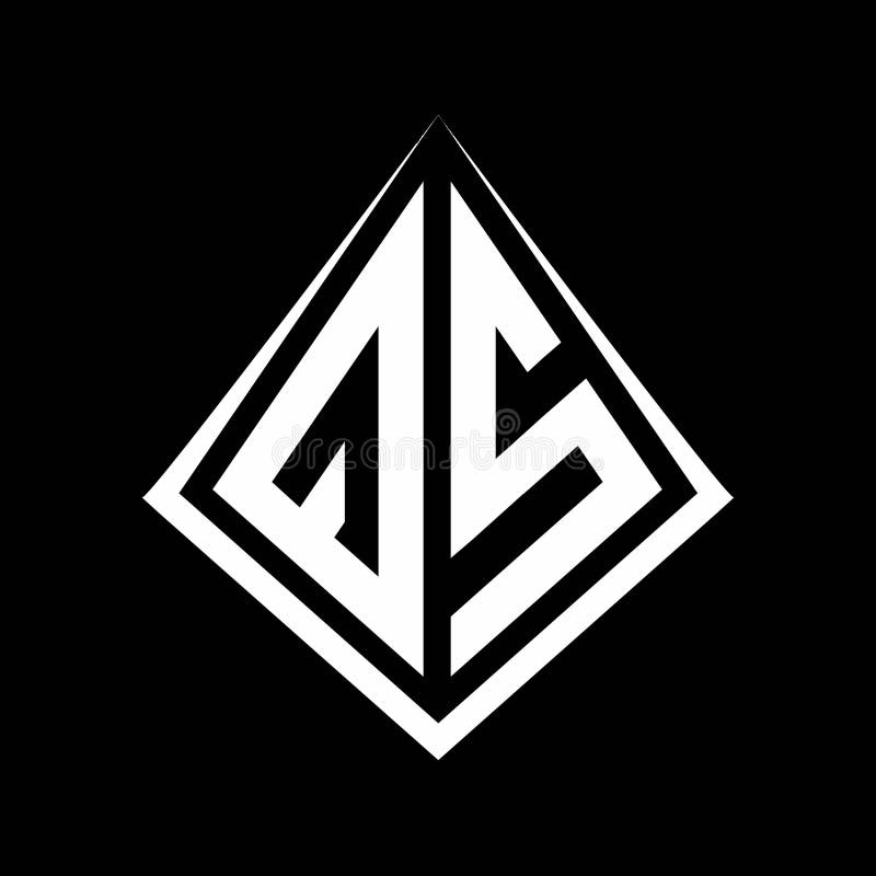 QS Logo Letters Monogram with Prisma Shape Design Template Stock Vector ...