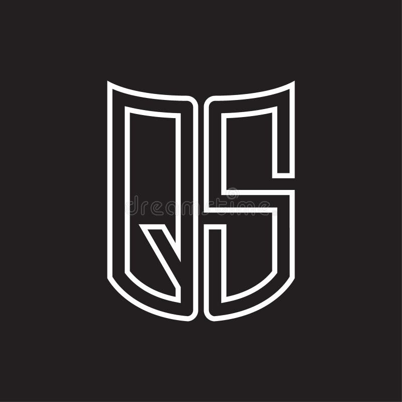 QS Logo Monogram with Ribbon Style Outline Design Template Stock Vector ...