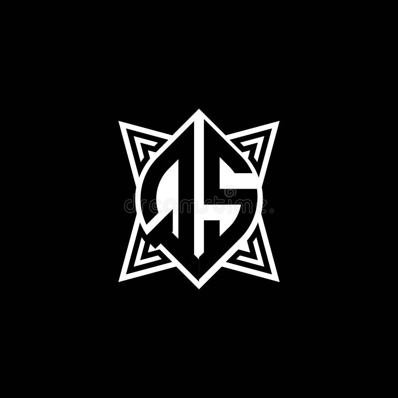 QS Monogram Letter Geometric Star Style Stock Vector - Illustration of ...