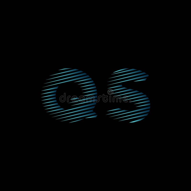 QS Monogram Lines Style Blue Light Vector Stock Vector - Illustration ...
