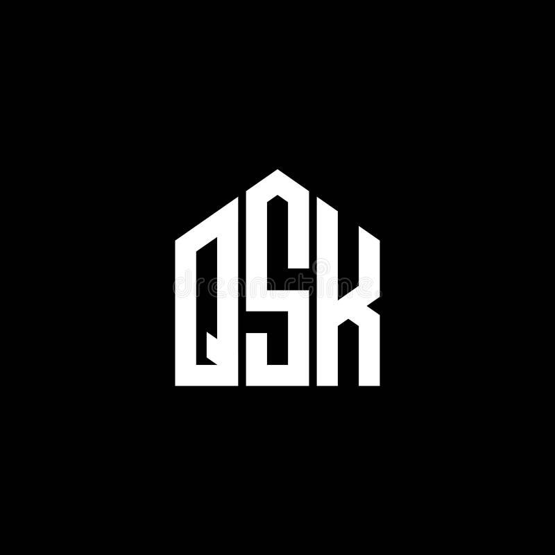 QSK Letter Logo Design on BLACK Background. QSK Creative Initials ...