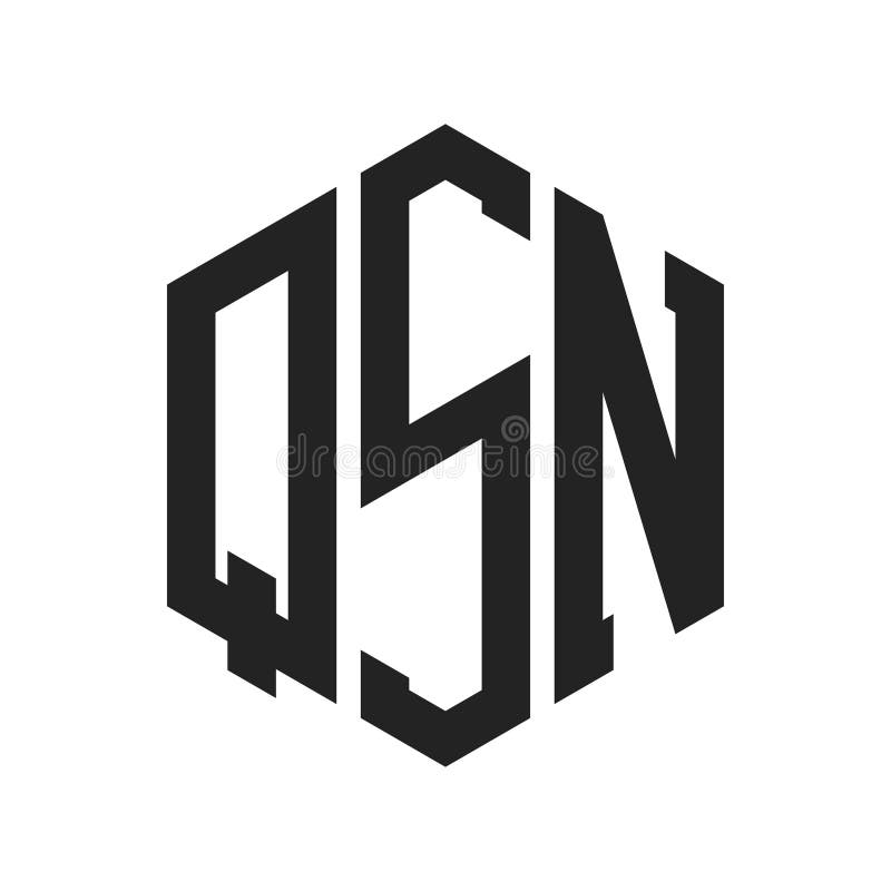 QSN Logo Design. Initial Letter QSN Monogram Logo Using Hexagon Shape ...