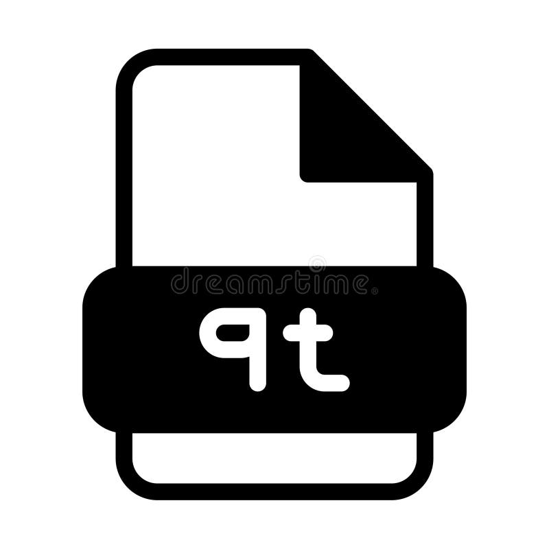Qt File Format Video Icons. Web Files Label Icon Stock Vector ...