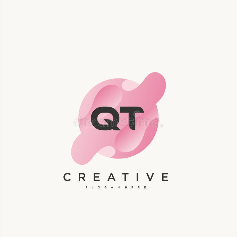 QT Initial Letter Colorful Logo Icon Design Template Elements Vector ...