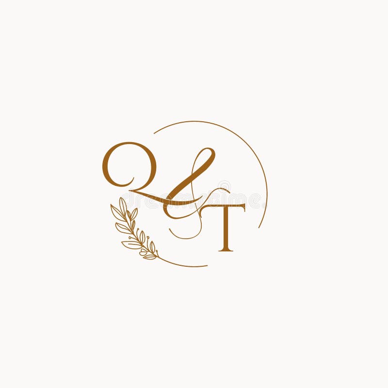 QT Initial Wedding Monogram Logo Stock Illustration - Illustration of ...