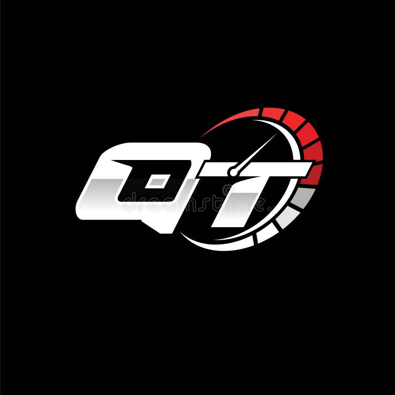 QT Logo Letter Speed Meter Racing Style Stock Vector - Illustration of ...