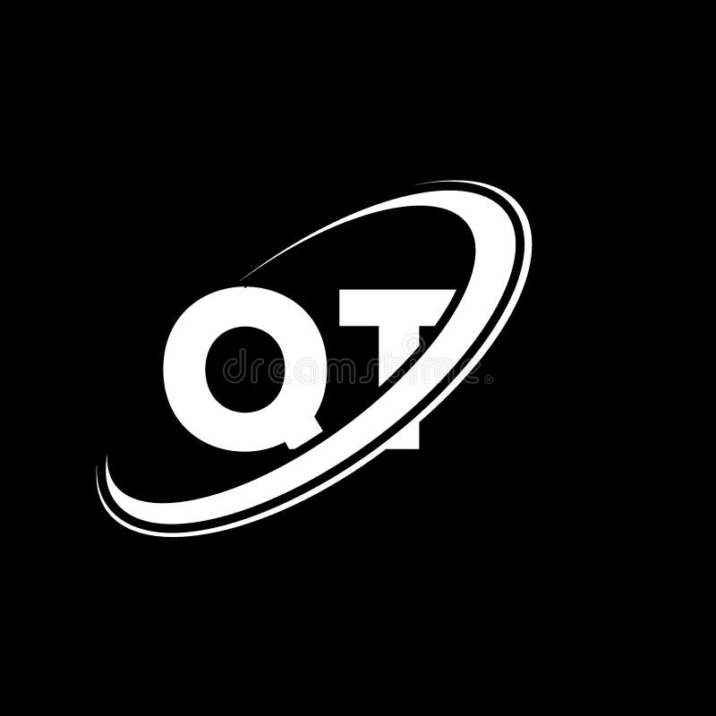 QT Q T Letter Logo Design. Initial Letter QT Linked Circle Uppercase ...