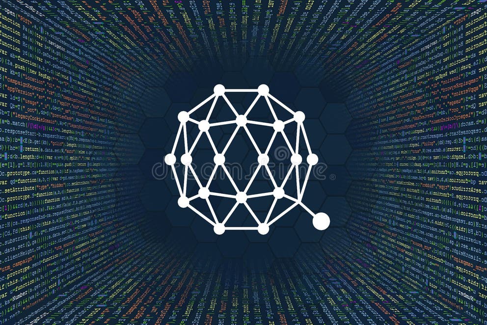 Qtum Cryptocurrency Symbol A Tunnel From A Computer Program Code Programmer Strings Of Code