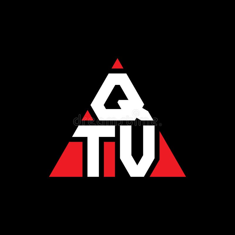 QTV Triangle Letter Logo Design with Triangle Shape. QTV Triangle Logo ...