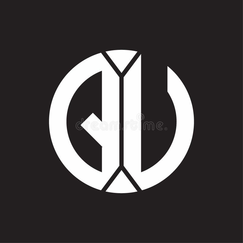 QU Logo Monogram with Piece Circle Ribbon Style Stock Illustration ...