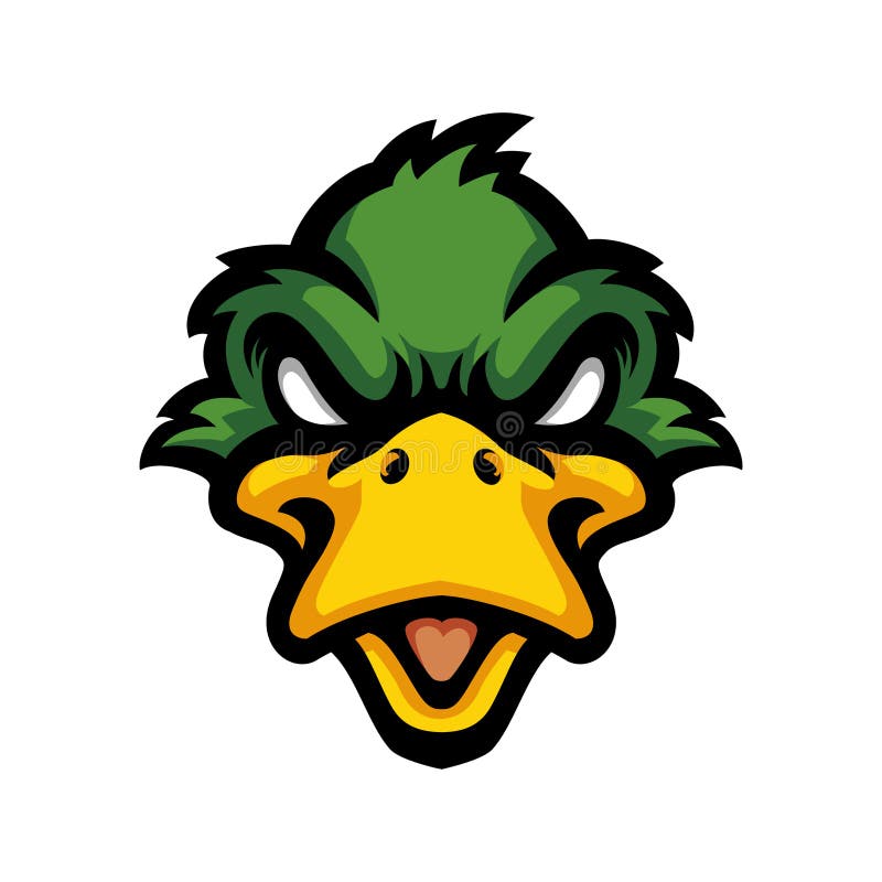 The Quacky Duck Mascot Head Stock Vector - Illustration of symbol ...