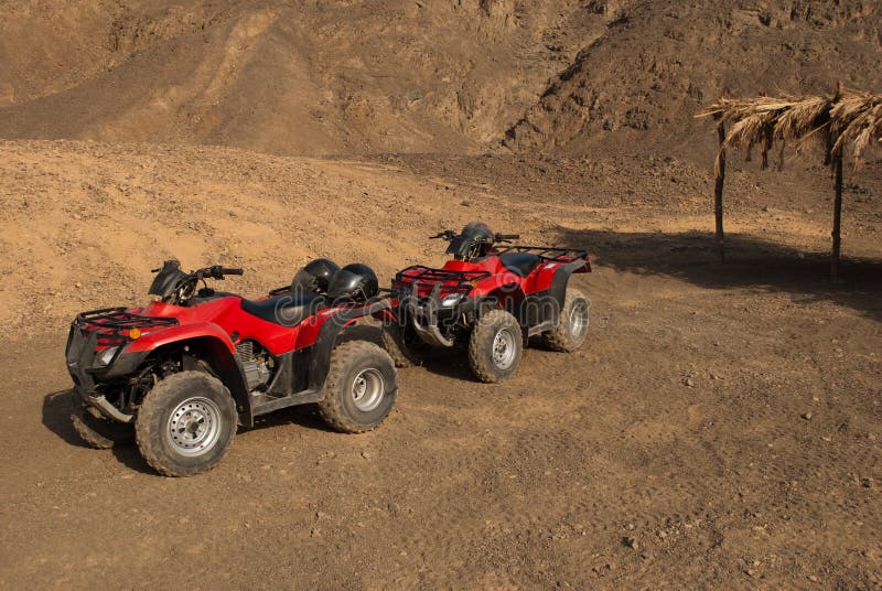 Quad bike on desert, Egypt stock image. Image of transport - 19813603