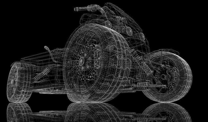 Quad Bike, Motorcycle, 3D Model Stock Illustration - Illustration of ...