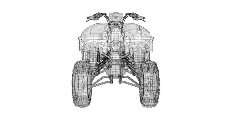 Quad Bike, Motorcycle, 3D Model Stock Illustration - Illustration of ...