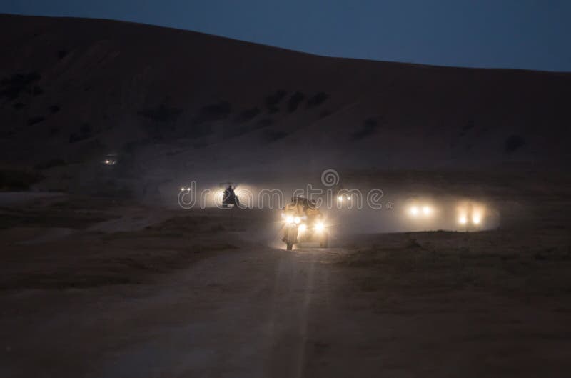 Quad Bikes and Motorcycles Ride at Night Stock Image - Image of night ...