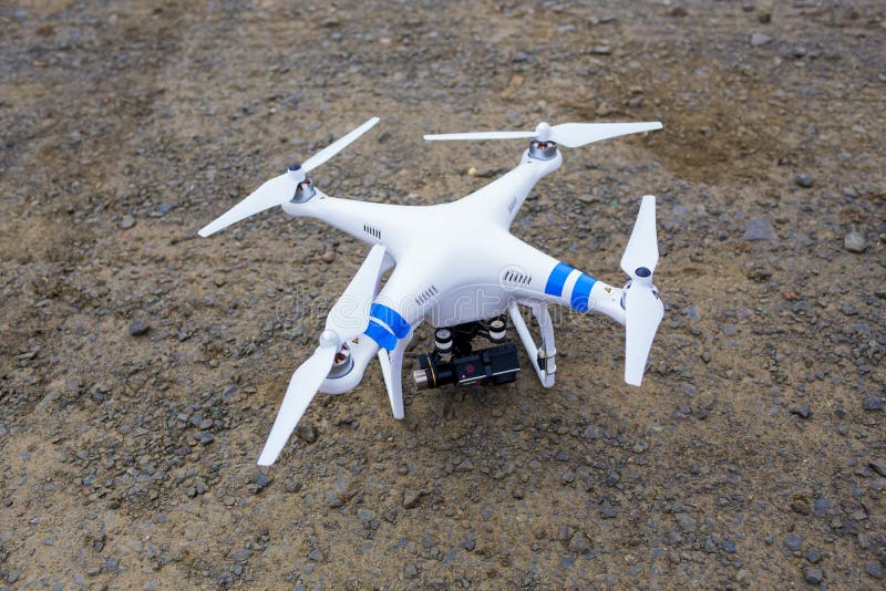 Quad Copter Drone on Ground Editorial Photography - Image of quad ...