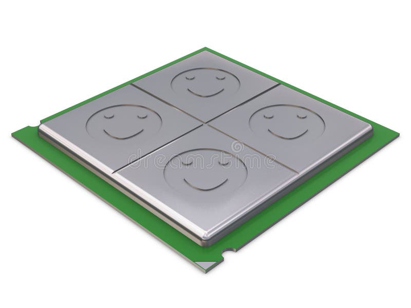 Quad core CPU stock illustration. Illustration of processor - 12328377