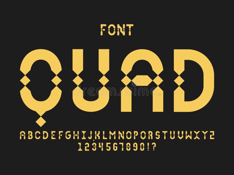 Quad font. Vector alphabet stock vector. Illustration of decorative ...