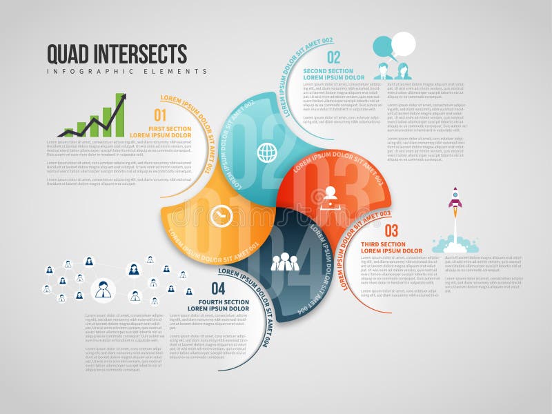Quad Intersects Infographic Stock Vector - Illustration of graphic ...