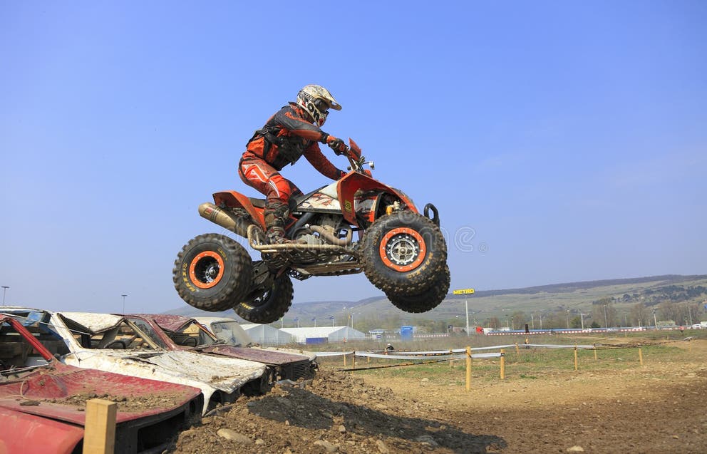 Quad jump editorial stock photo. Image of endurance, motocross - 12705283