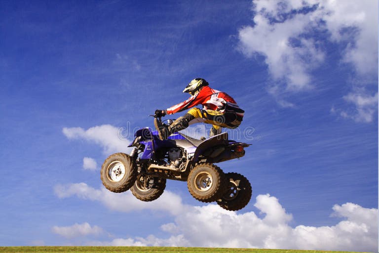 Quad jump stock photo. Image of white, offroad, cross, race - 887730
