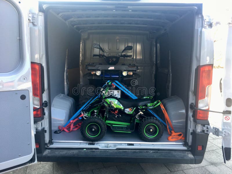 Transport Quad Bike and Motorcycle on the Streets of Town Bremen ...