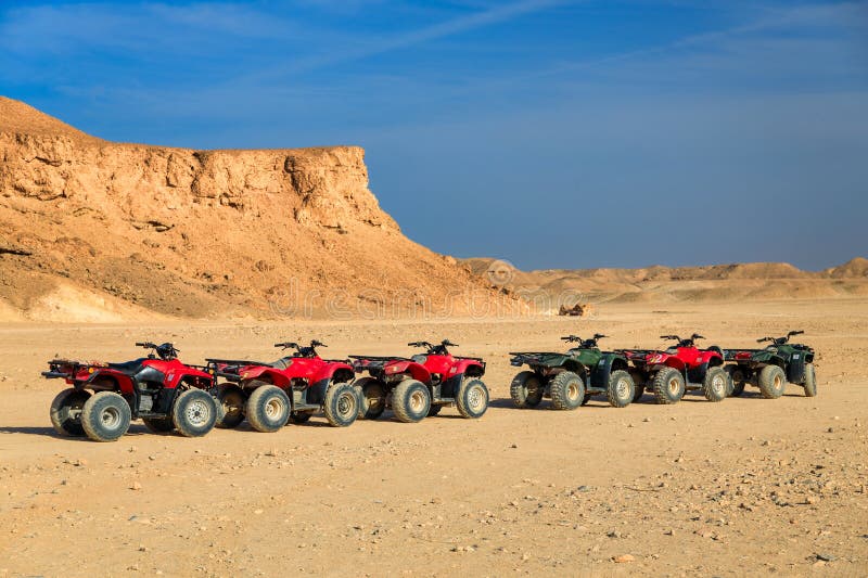 Quad Trip on the Desert Near Marsa Alam, Egipt Stock Image - Image of ...