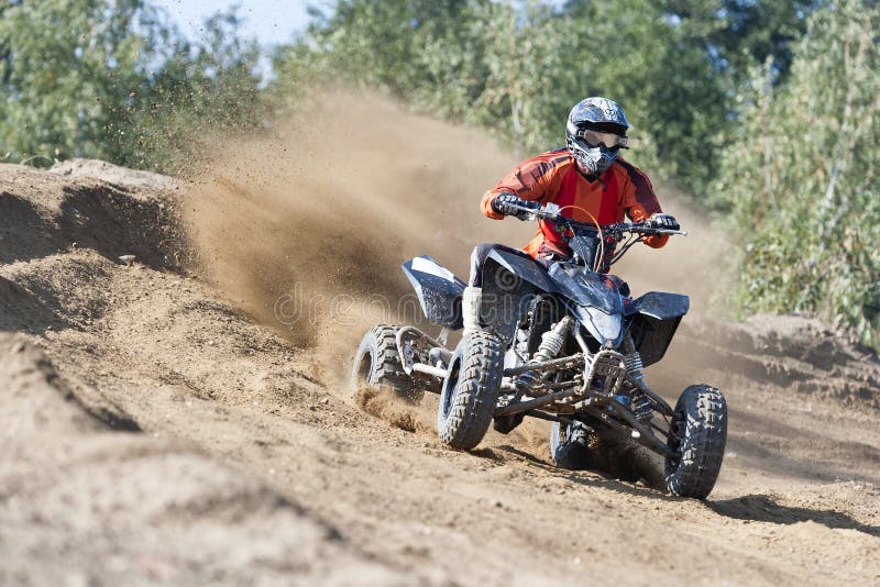 Quadbike Race Driving stock image. Image of motocross - 59897205
