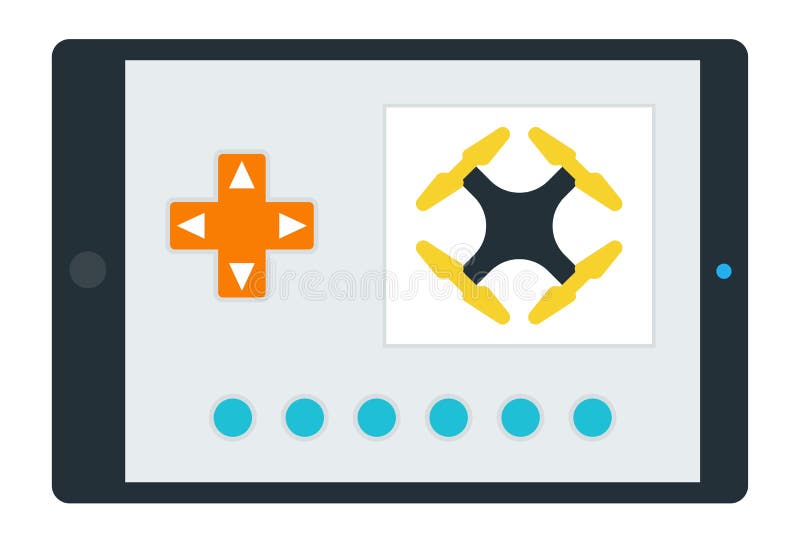 Quadcopter Control Screen on Tablet Drone Vector Icon Flat Isolated ...