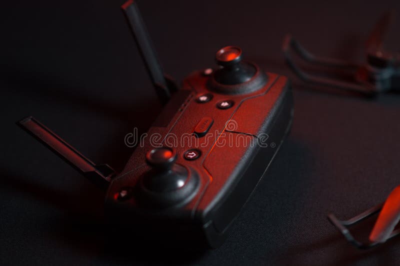 Quadcopter in a Dark Room Illuminated by Red Light Stock Image - Image ...
