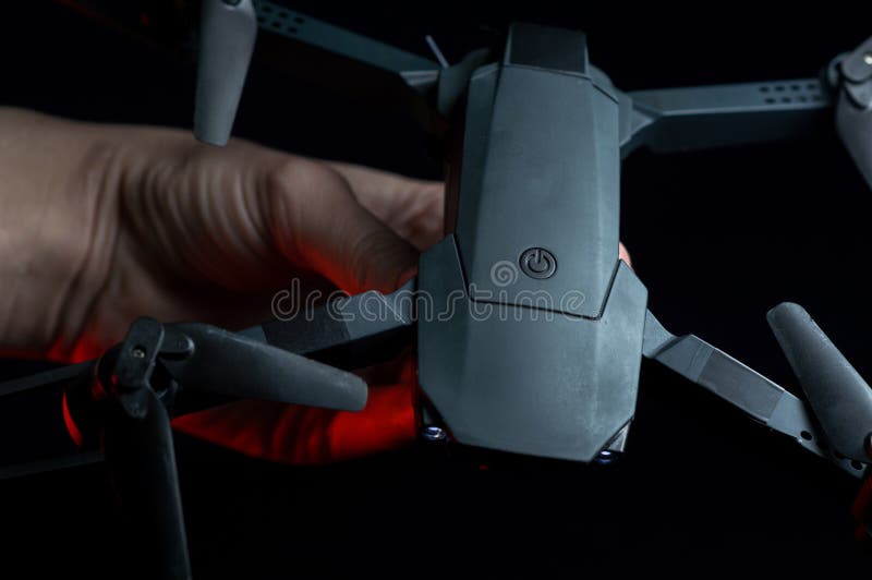 Quadcopter in a Dark Room Illuminated by Red Light Stock Photo - Image ...